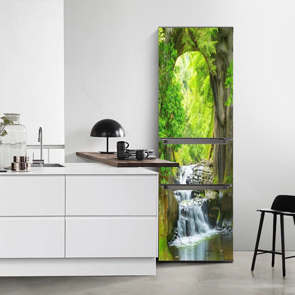 3D Marble Fridge Stickers Door Cover Refrigerator Wallpaper Adhesive ...