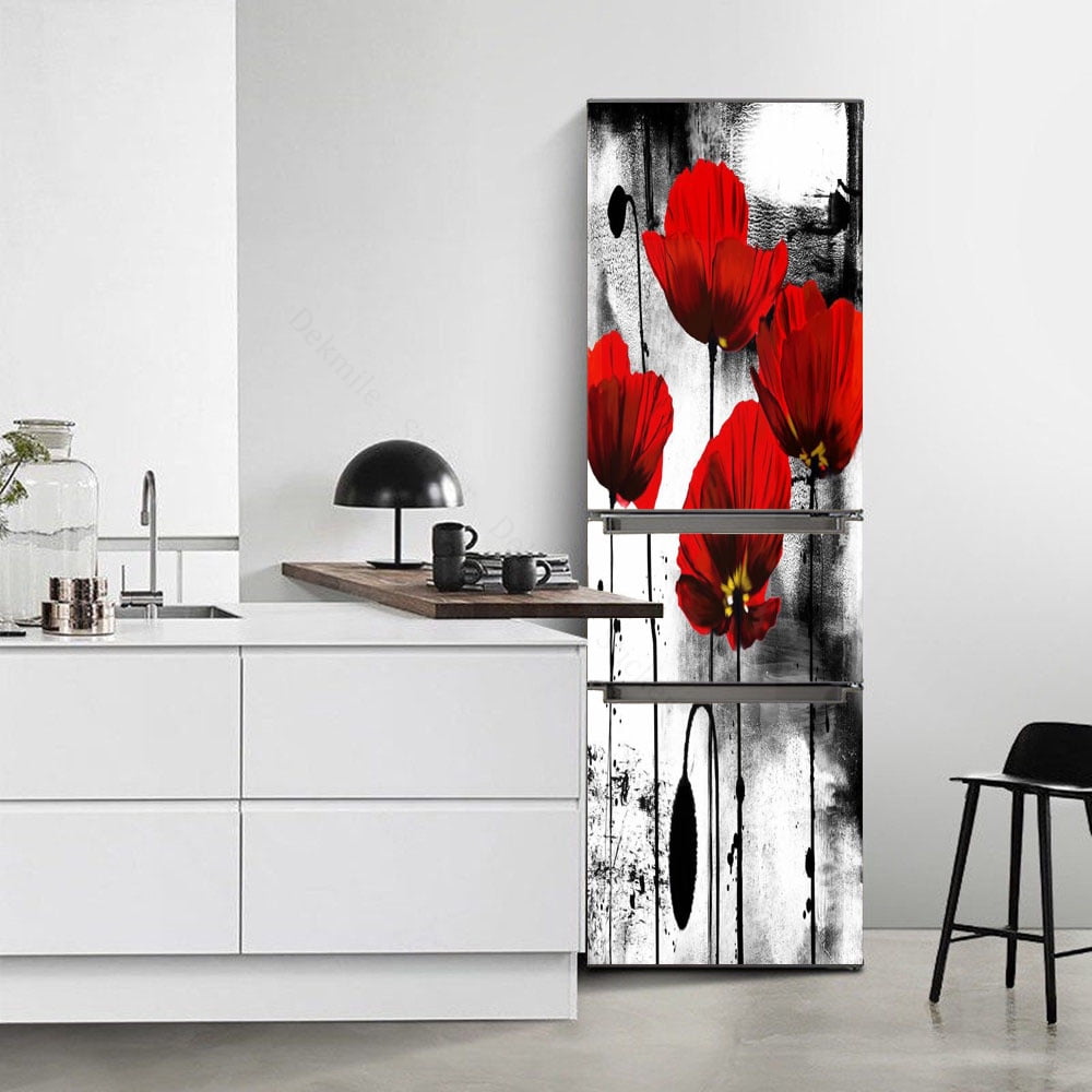 3D Marble Fridge Stickers Door Cover Refrigerator Wallpaper Adhesive ...