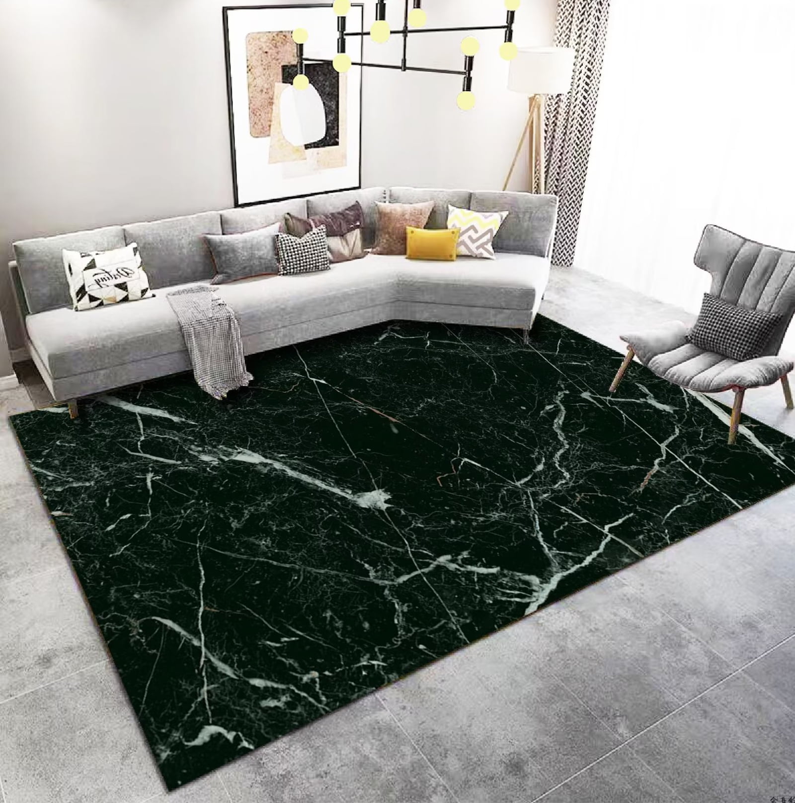 3D Marble Textured Carpet Light Luxury Living Room ration Carpets Large ...
