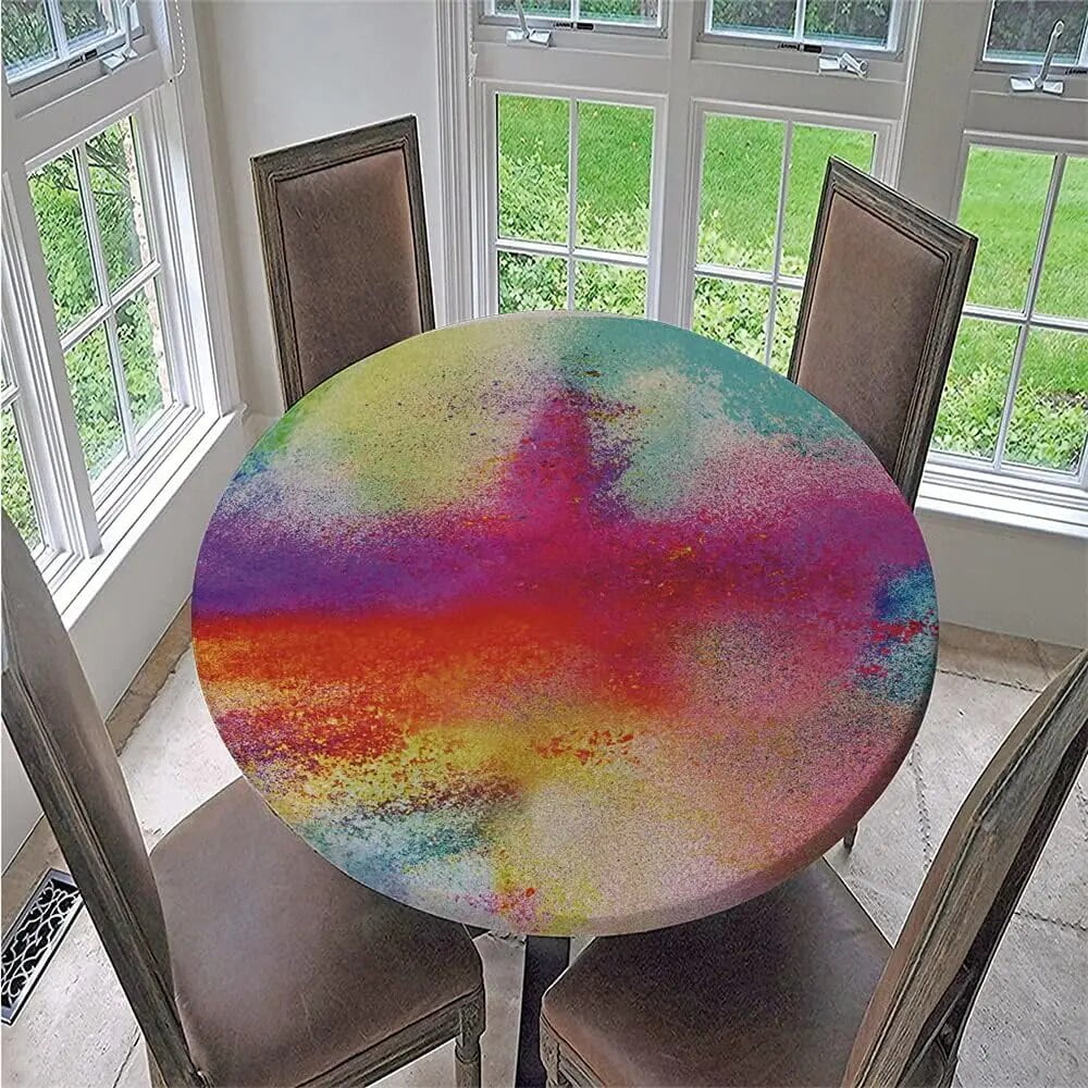 3D Marbling Print Round Tablecloths Waterproof Polyester Table Cover ...