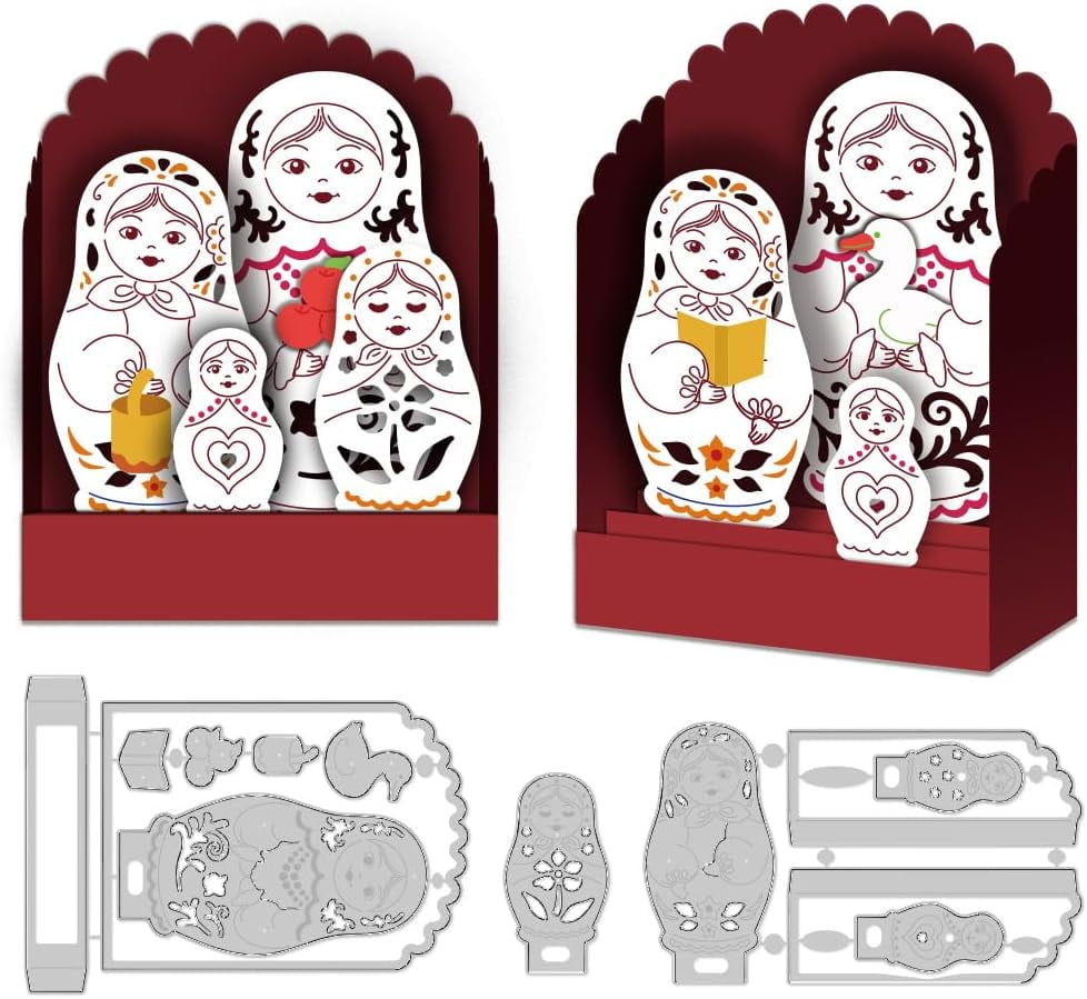 3D Matryoshka Box Cutting Dies for Card Making Display Window Box Dies ...