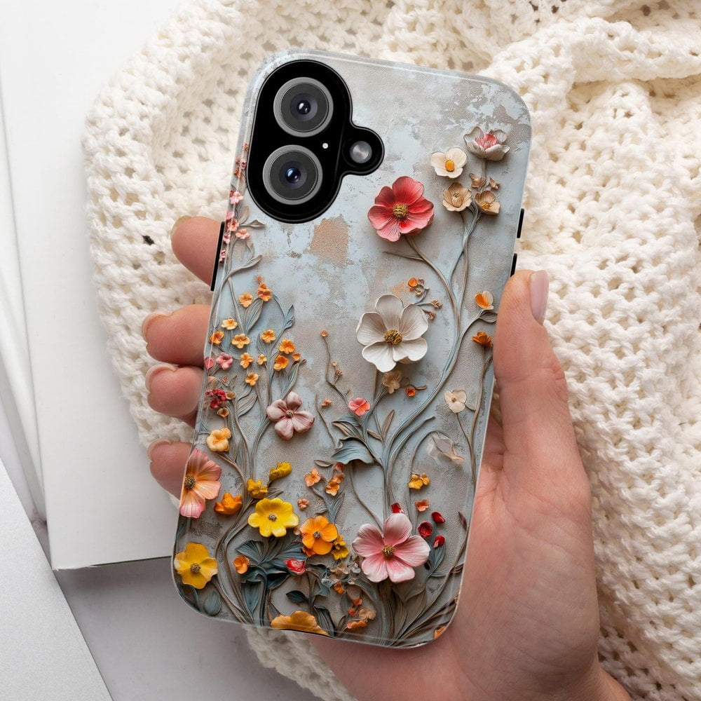 3D Meadow Floral Pastel Wildflowers Cottagecore Phone Case with iPhone ...