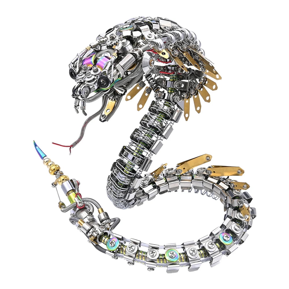 3D Mechanical Snake Metal Model Kit, 1000+PCS Steampunk Assembly Kit ...