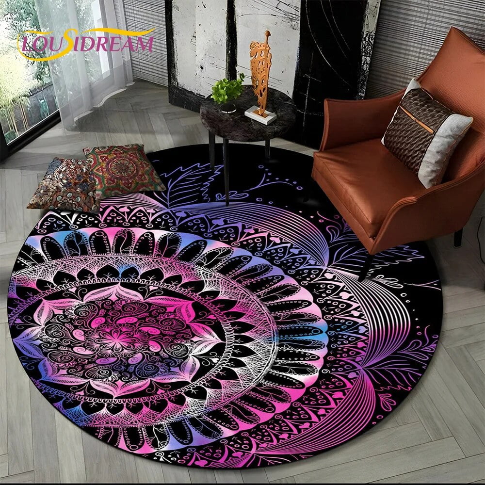 3D Meditation Mandala Bohemia nature Spirit Yoga Round Carpet Rug for ...