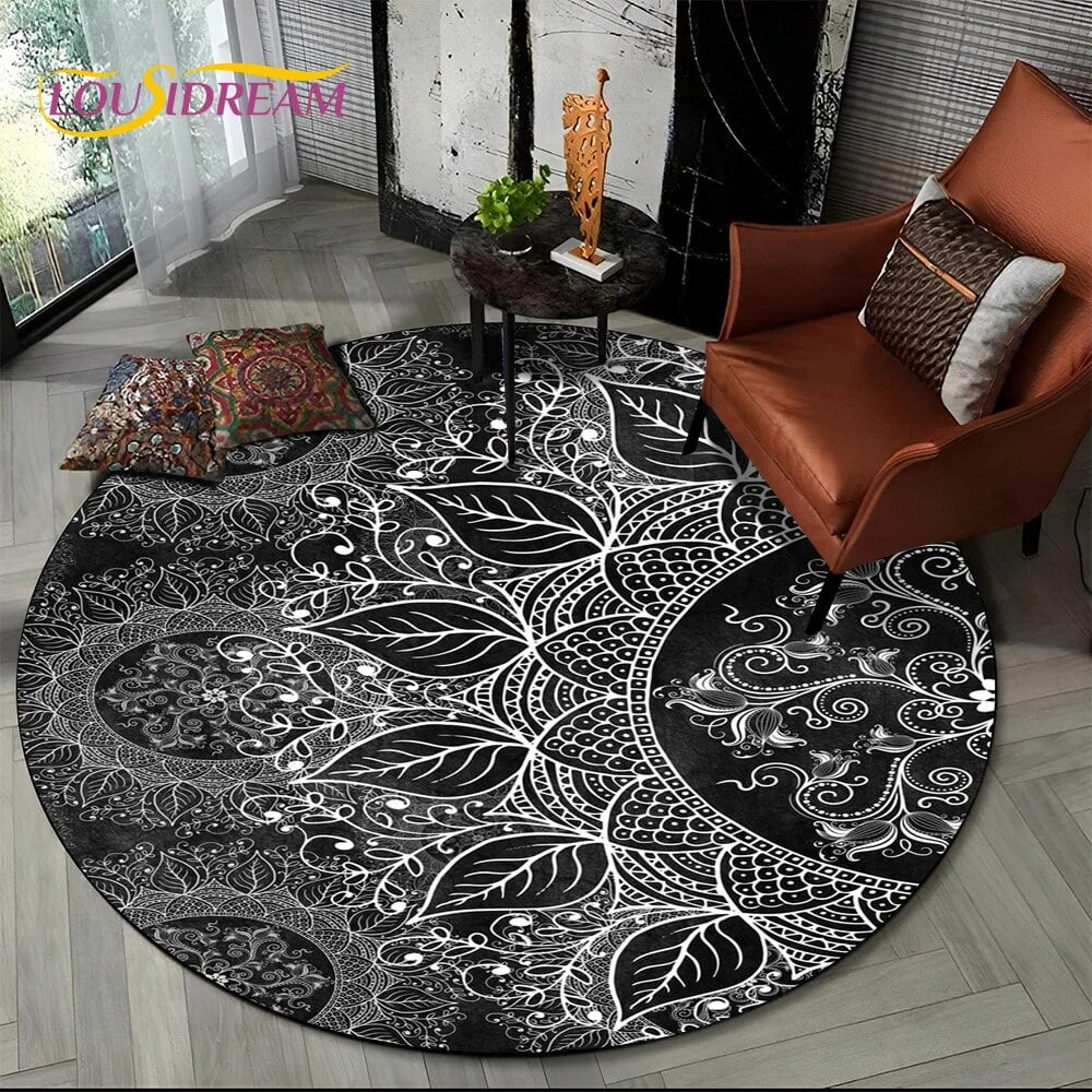 3D Meditation Mandala Bohemia nature Spirit Yoga Round Carpet Rug for ...