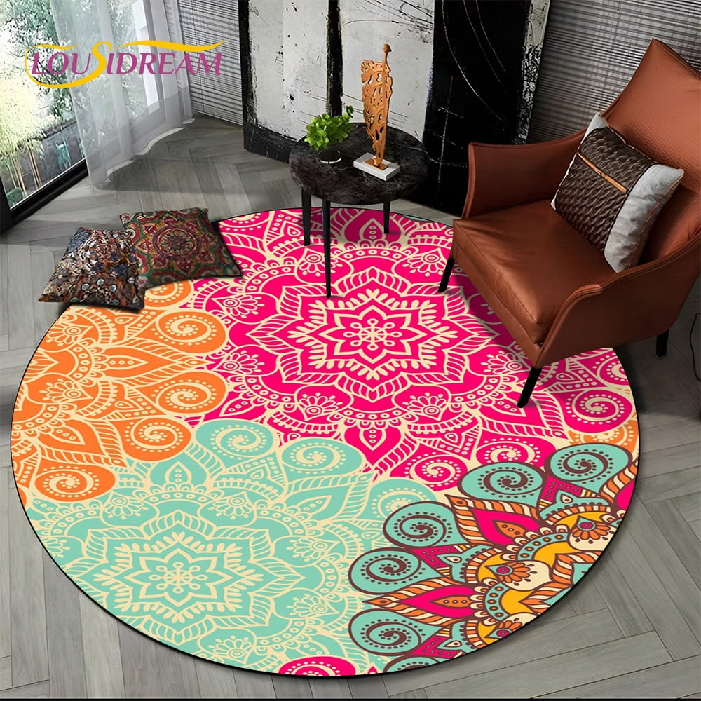 3D Meditation Mandala Bohemia nature Spirit Yoga Round Carpet Rug for ...