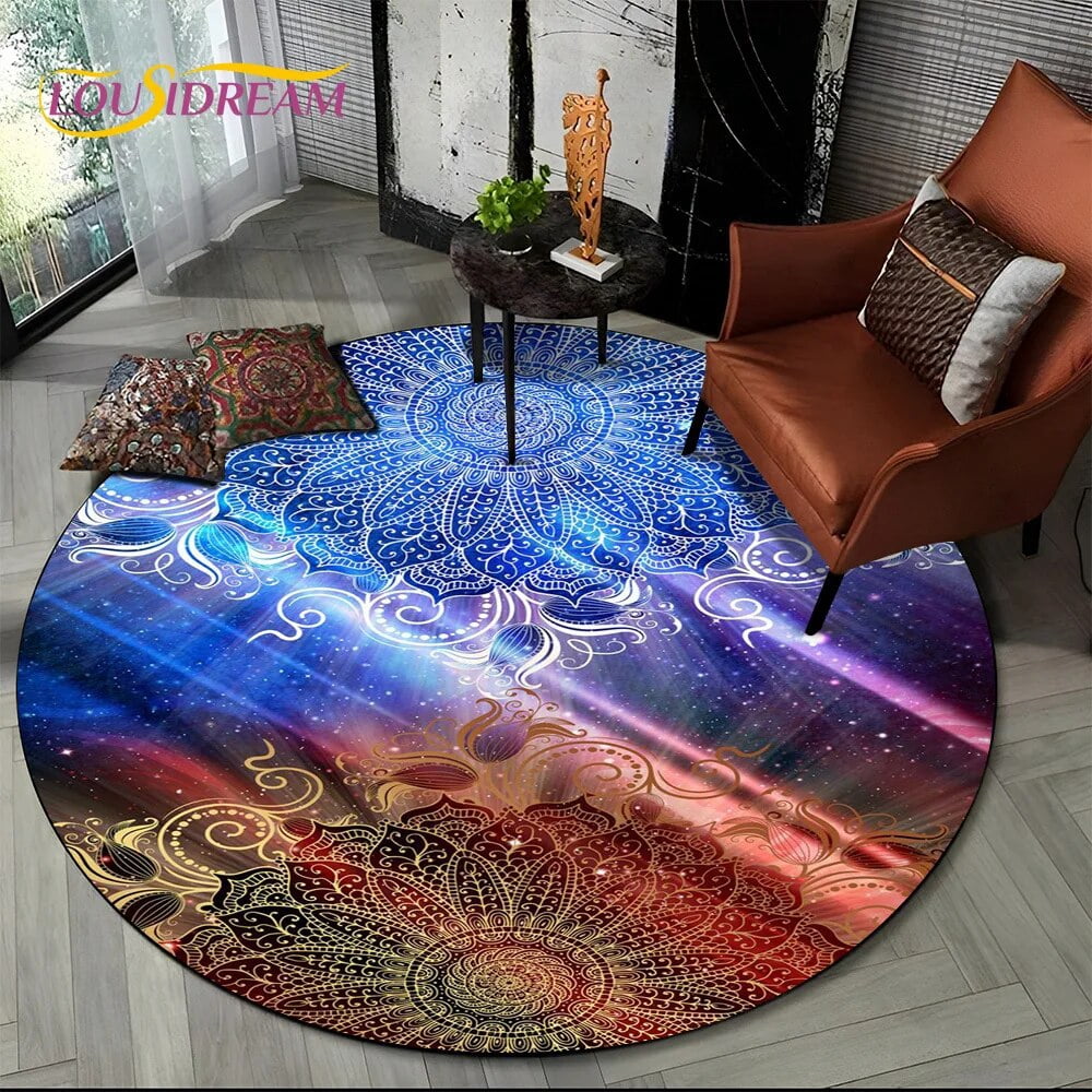 3D Meditation Mandala Bohemia nature Spirit Yoga Round Carpet Rug for ...