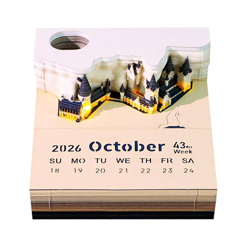 3D Memo Pad, 3D Calendar 2026, Time Piece Calendar 2026, Magic Castle ...