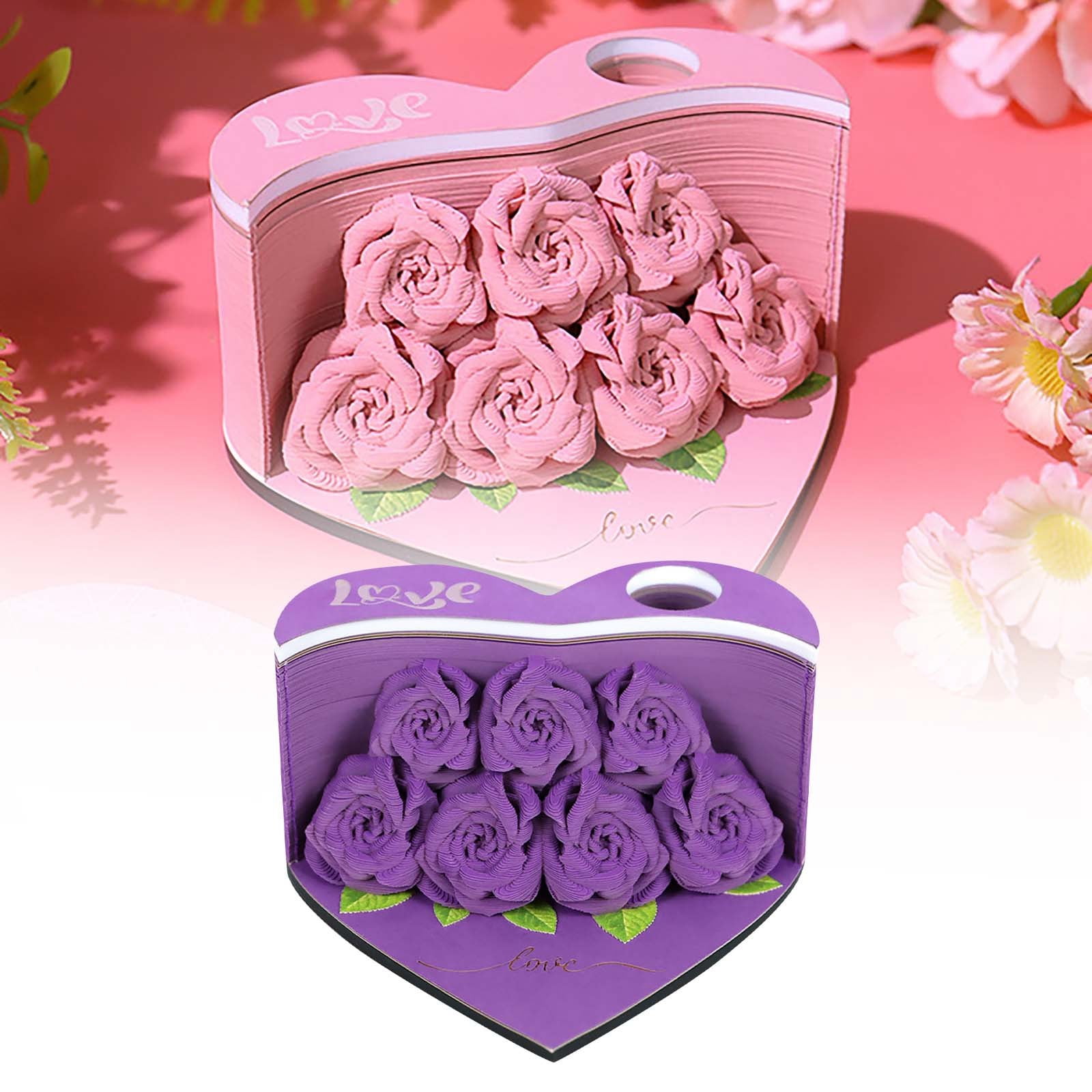 3D Memo Pad,3D Notepad,Artsy Pads,Rose Flower 159 Sheets Paper Carving ...