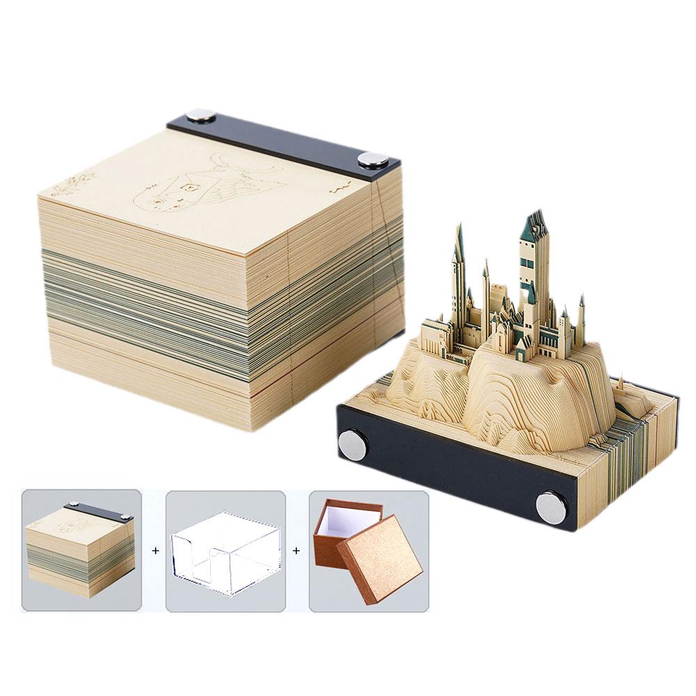 3D Memo Pad Art Sticky Notes, Fantasy Castle Notepad Card Craft Paper ...