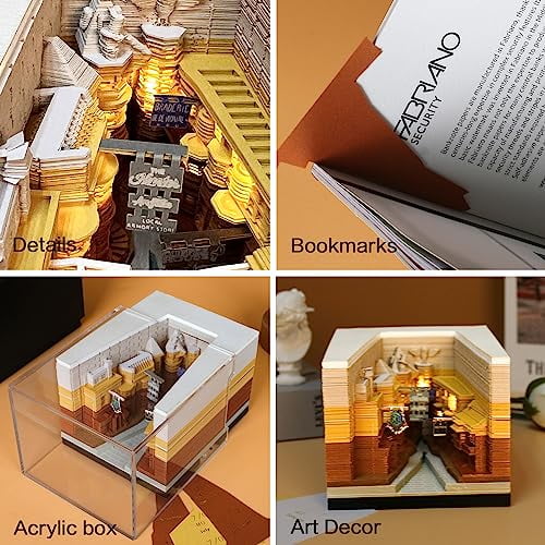 3D Memo Pad Diagonal Alley with Light,Creative Paper Carving Building ...
