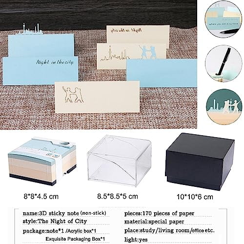 3D Memo Pad Paper Art with Lights,City Night 3D Paper Card Craft ...