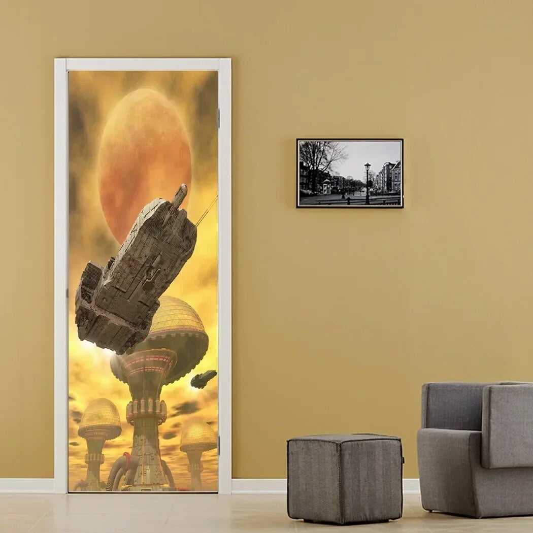 3D Metal Armor Door Air series simulated door wallpaper Modern tech ...