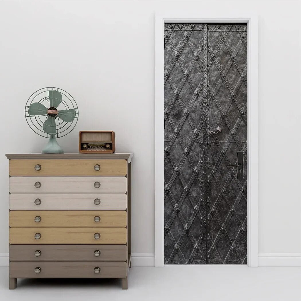 3D Metal Armor Door Air series simulated door wallpaper Modern tech ...