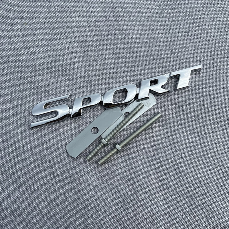 3D Metal Black Logo Sport Emblem Letters Sticker Car Front Grill Badge ...