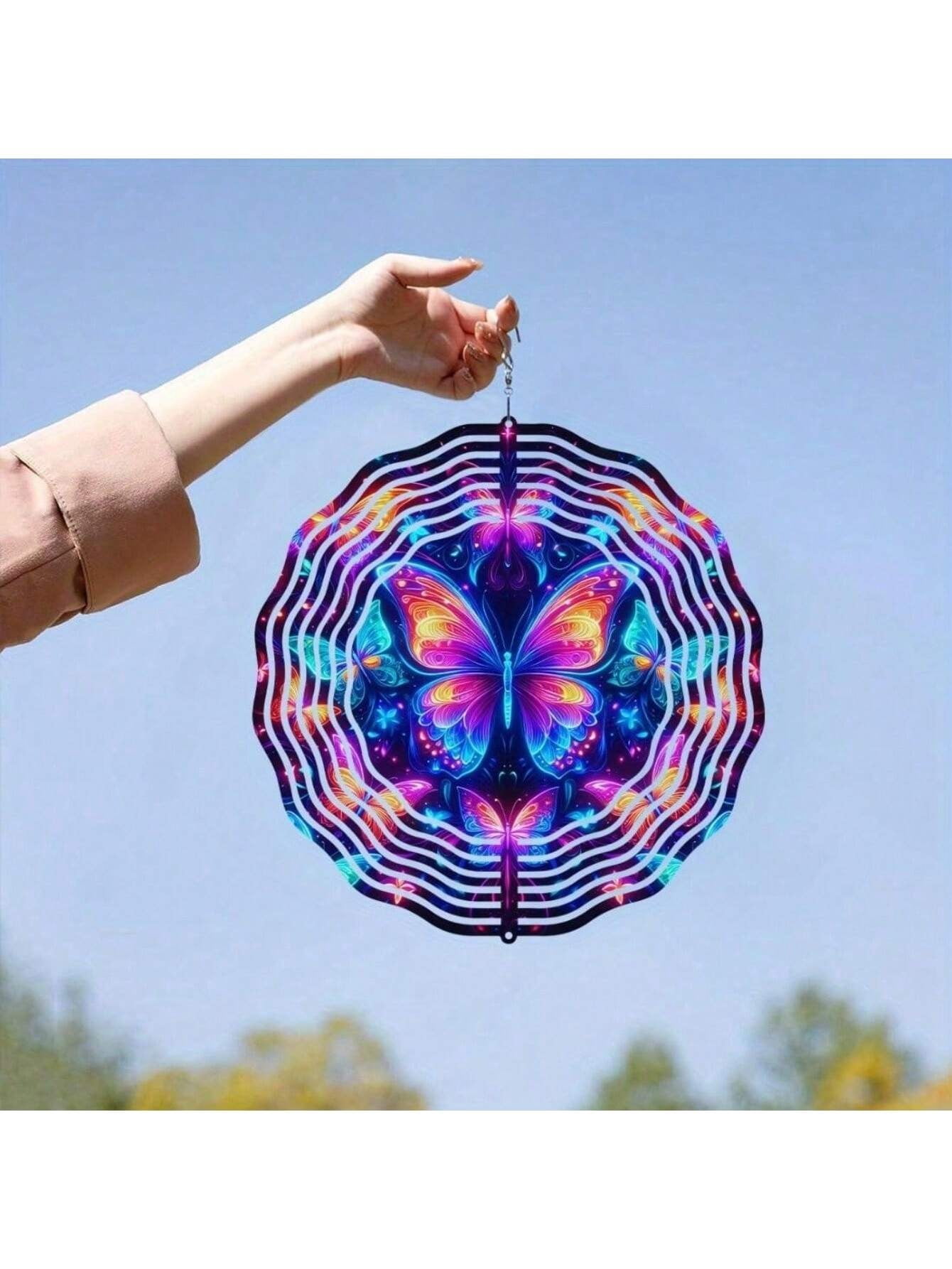 3D Metal Blue Butterfly Wind Spinner: Yard and Garden Decoration, 25 ...