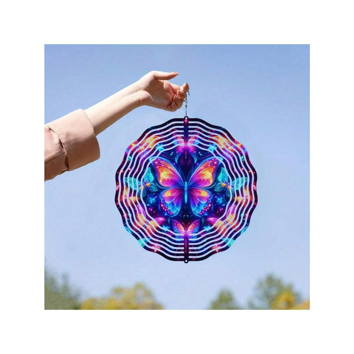 3D Metal Blue Butterfly Wind Spinner: Yard and Garden Decoration, 25 ...