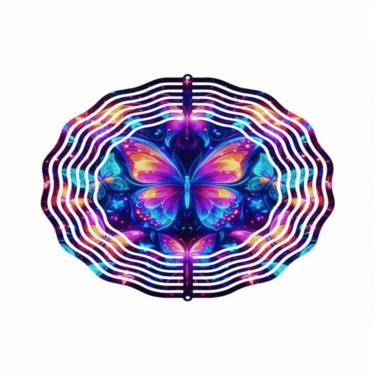 3D Metal Blue Butterfly Wind Spinner: Yard and Garden Decoration 25.4cm ...