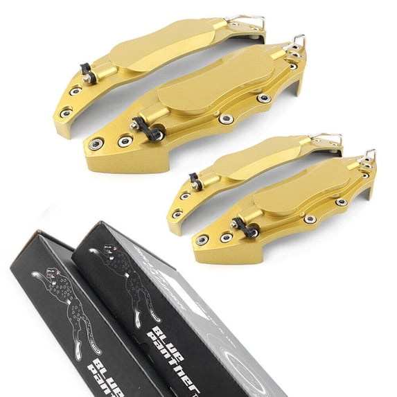 3D Metal Brake Caliper Covers Front & Rear Large+Medium Car GOLD ...
