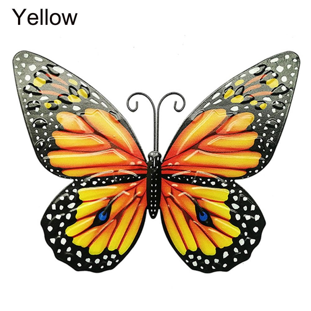3D Metal Butterflies Butterfly Wall Art Gardens Patios Intricate Vein ...