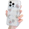 3D Metal Butterfly Moon Star Pearl Bow Cute Bling White Phone Case ...