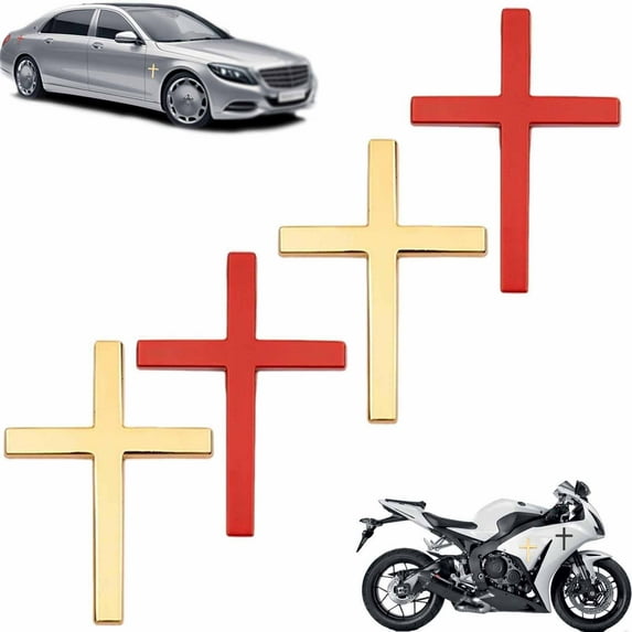 3D Metal Cross Car Sticker, Christian Cross Stickers for Cars, Metal ...