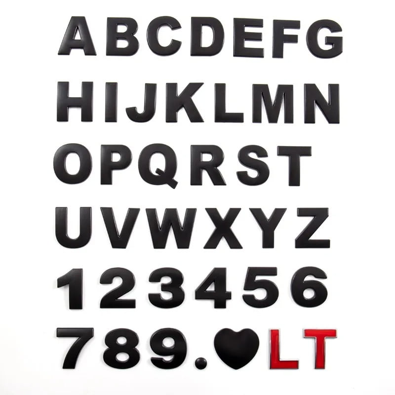 3D Metal DIY Styling Letters Word Alphabet Emblem Decals Numbers ...