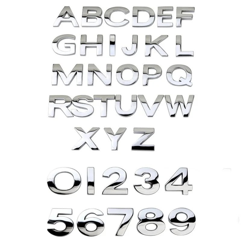 3D Metal DIY Styling Letters Word Alphabet Emblem Decals Numbers ...