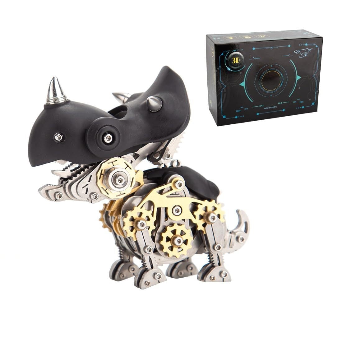 3D Metal Dinosaur Puzzle Kit for Adults - DIY Mechanical Steampunk ...