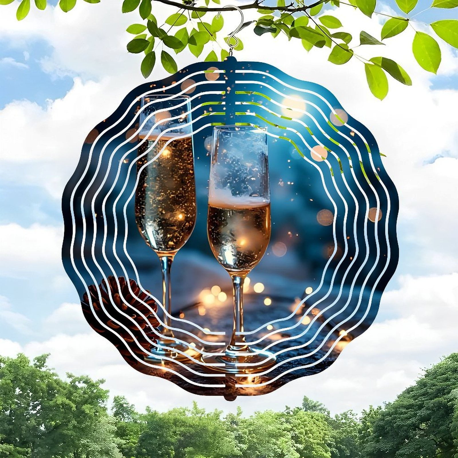 3D Metal Hanging Wind Chimes - Artistic Wireframe Design for Yard ...