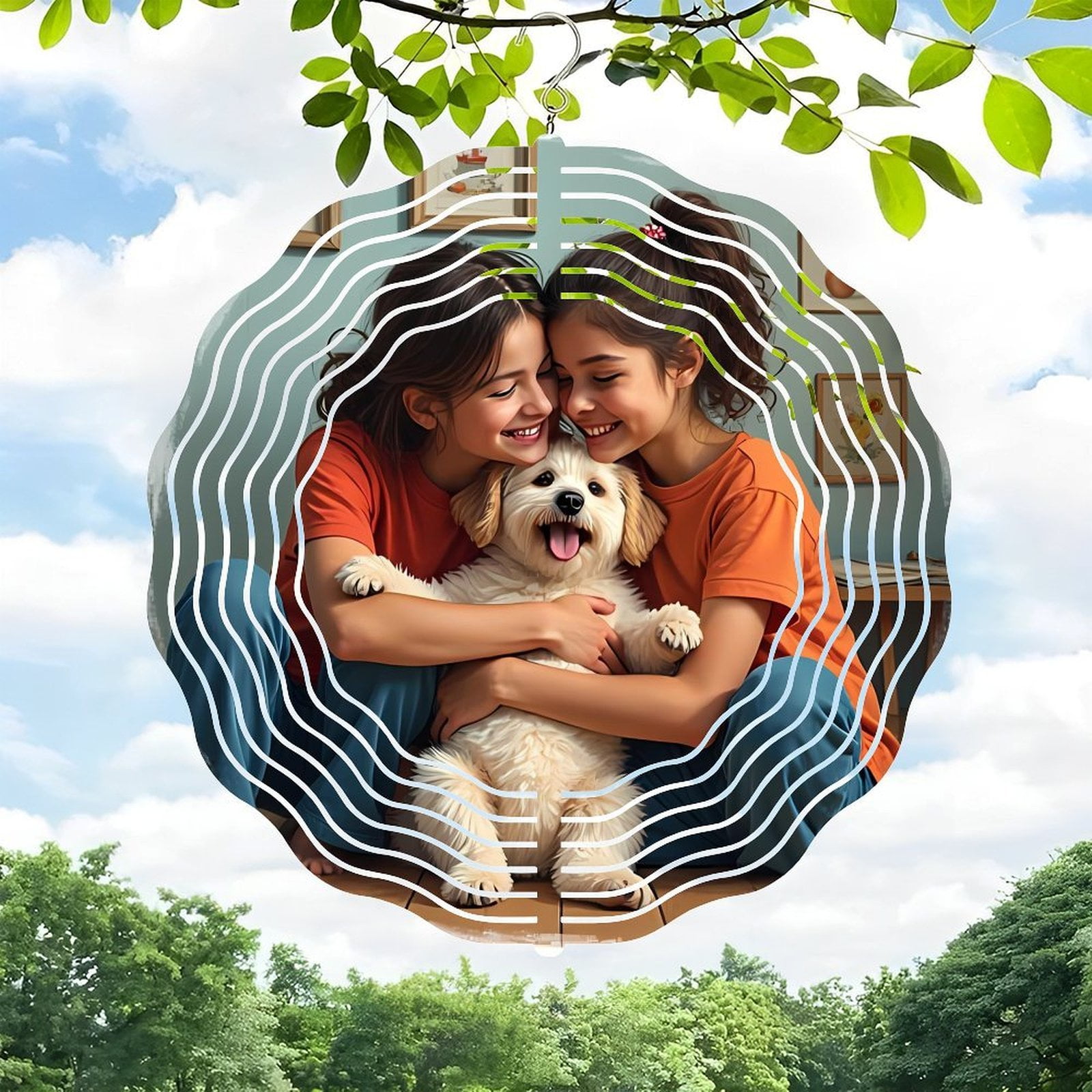 3D Metal Hanging Wind Chimes - Dynamic Sound Wave Design for Yard & Garden - Artistic Wind ...