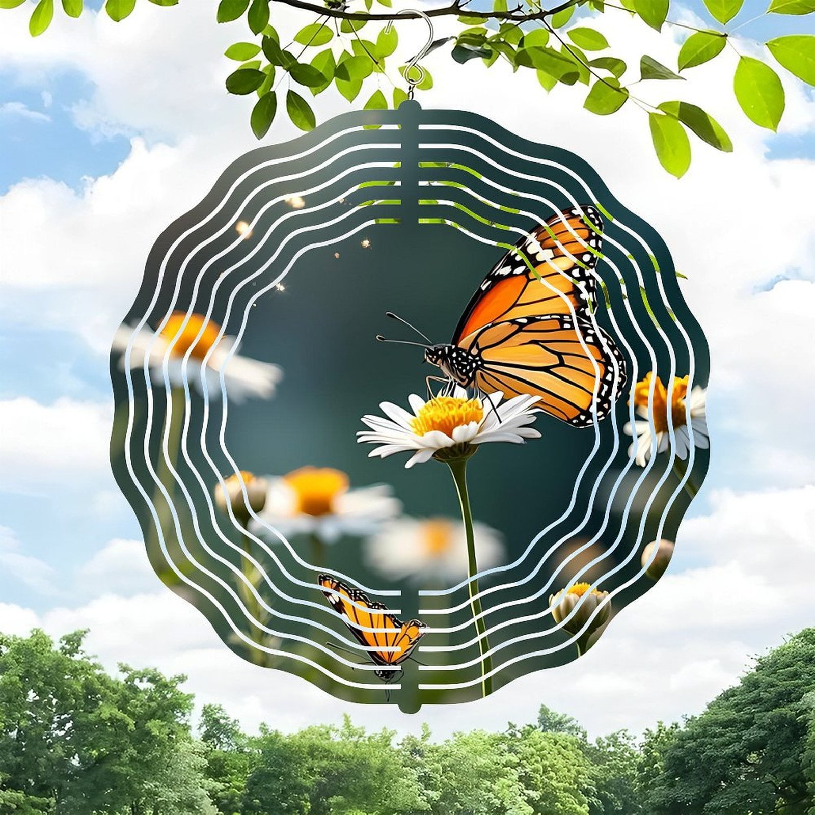 3D Metal Hanging Wind Chimes - Elegant Butterfly Design Wind Spinners ...