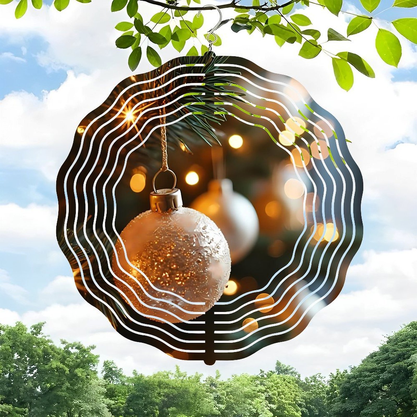 3D Metal Hanging Wind Chimes - Elegant Wind Spinners with Intricate ...