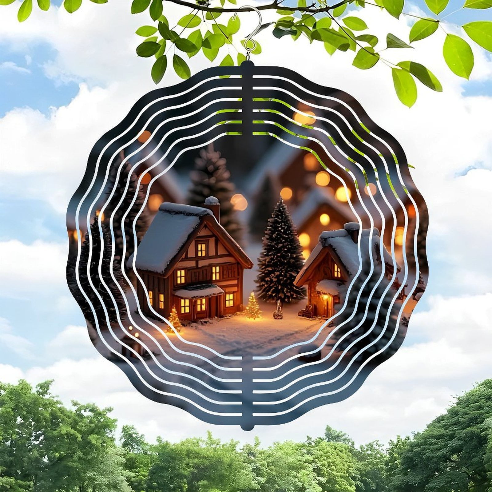 3D Metal Hanging Wind Chimes - Elegant Wind Spinners with Sound Wave ...