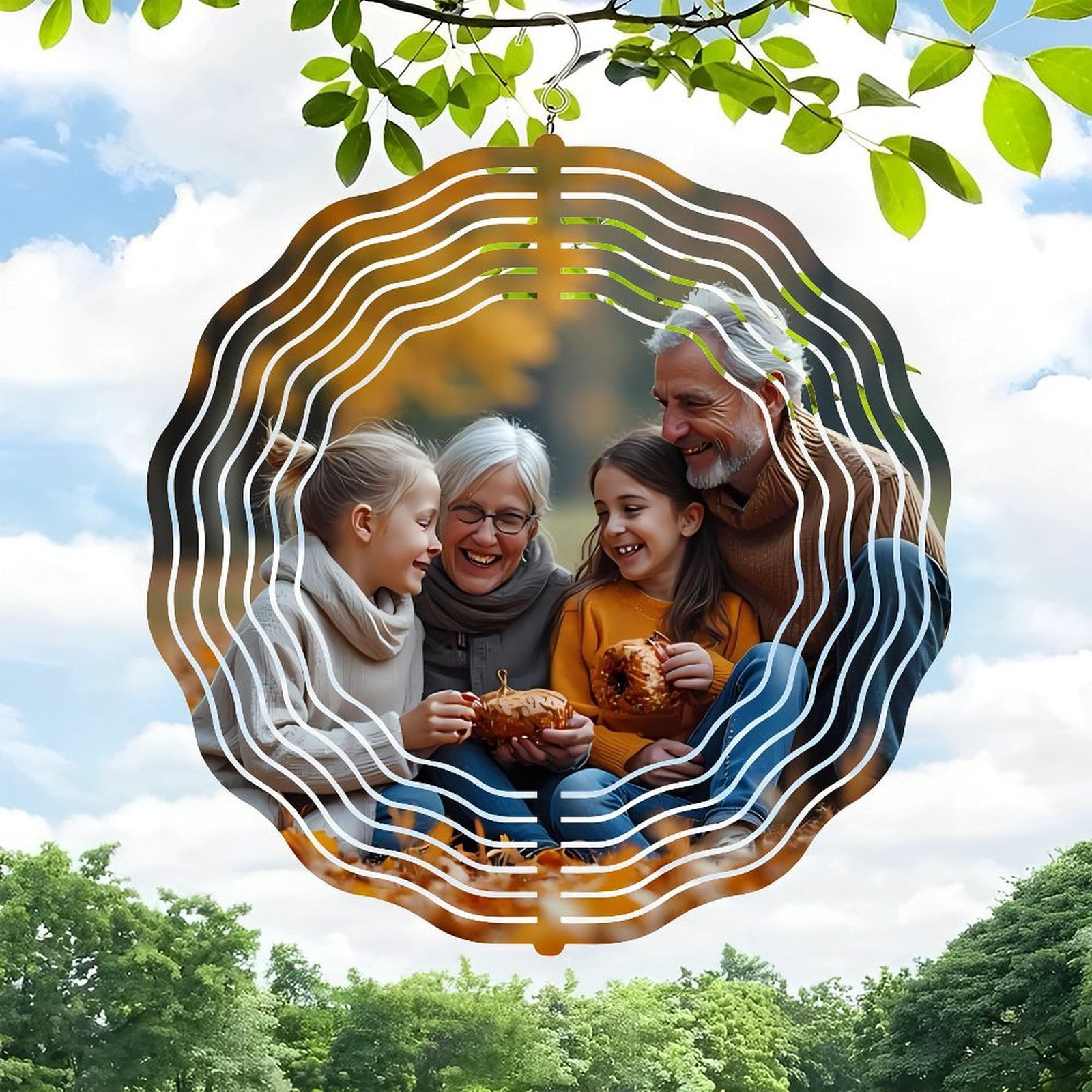 3D Metal Hanging Wind Chimes - Elegant Wind Spinners with Unique Spiral ...