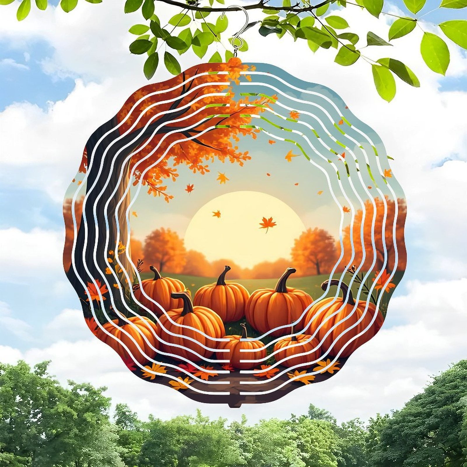 3D Metal Hanging Wind Chimes & Spinners for Yard & Garden - Vibrant ...