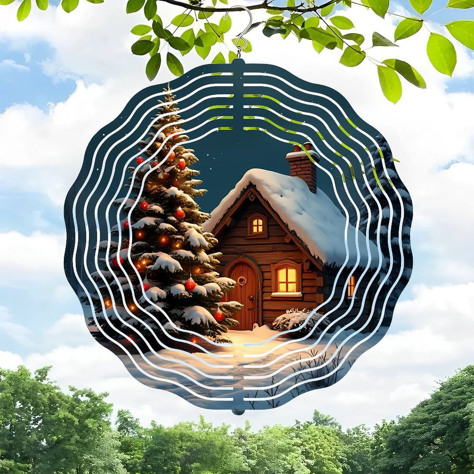 3D Metal Hanging Wind Chimes - Spiral Vortex Design for Yard & Garden Decor Beautifully Crafted ...