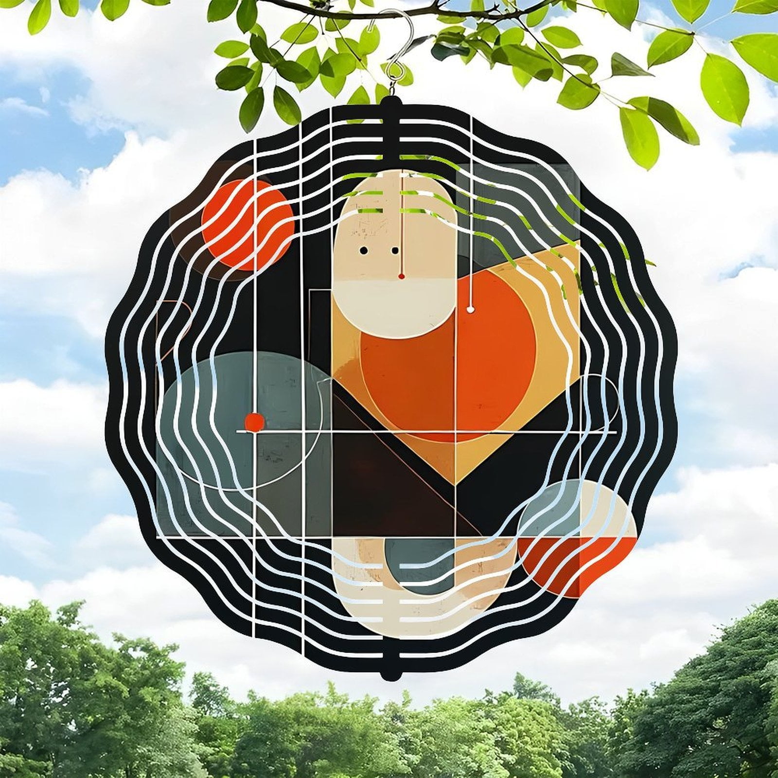 3D Metal Hanging Wind Spinners - Abstract Geometric Design with ...