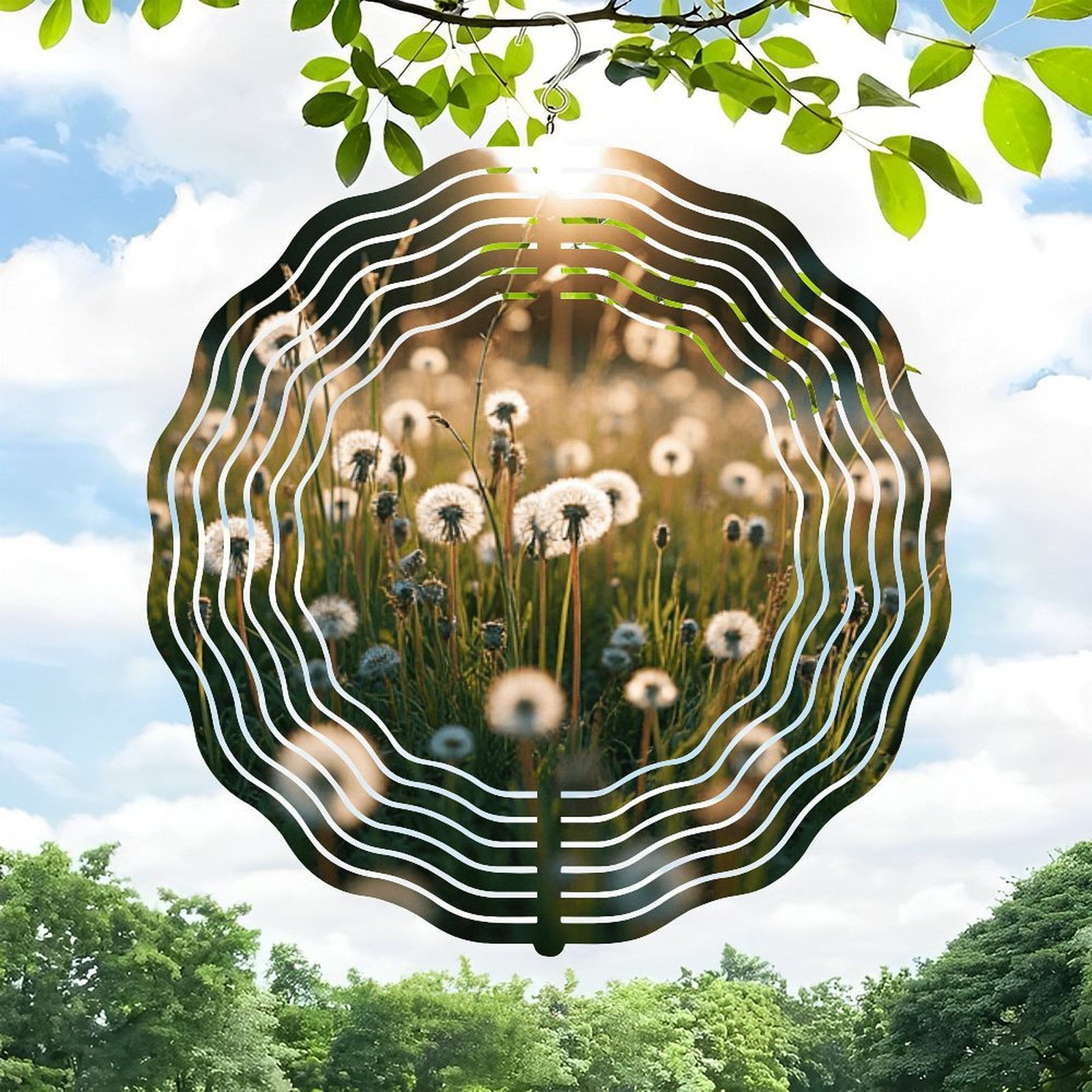 3D Metal Hanging Wind Spinners - Artistic Wireframe Design for Yard ...