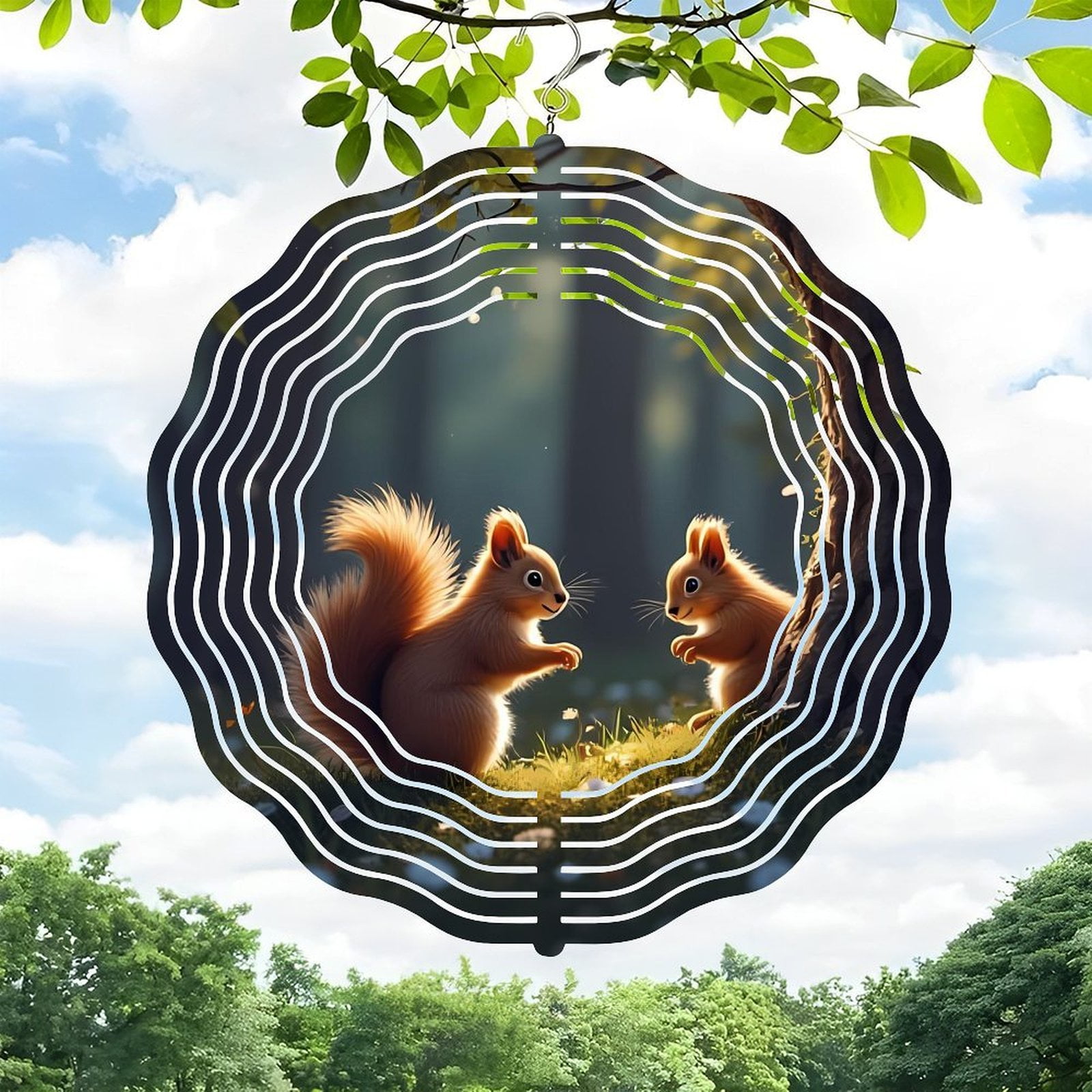 3D Metal Hanging Wind Spinners - Decorative Circular Design with ...