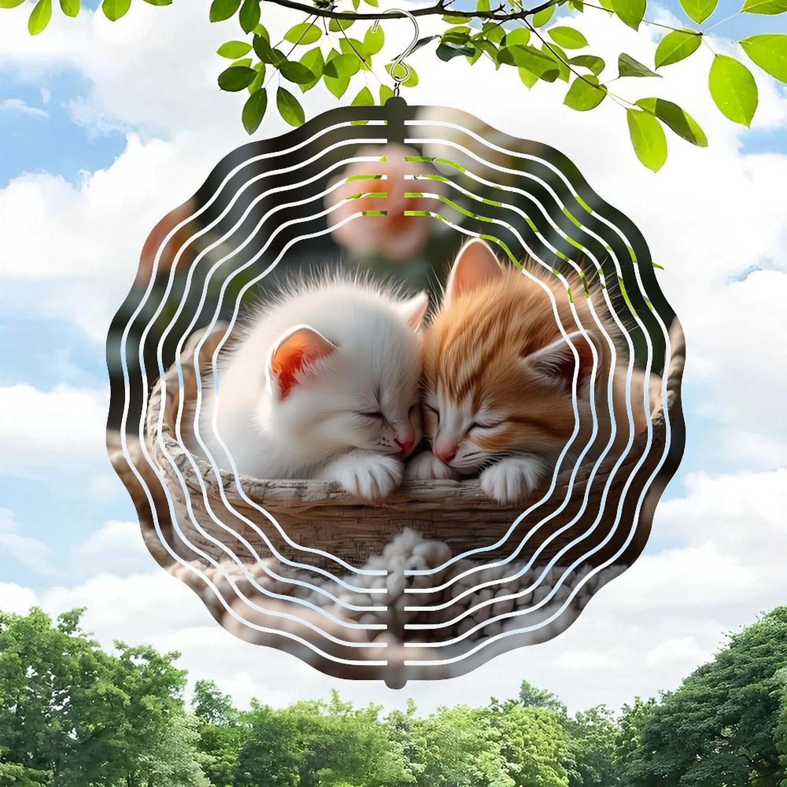 3D Metal Hanging Wind Spinners - Decorative Wireframe Design for Yard ...