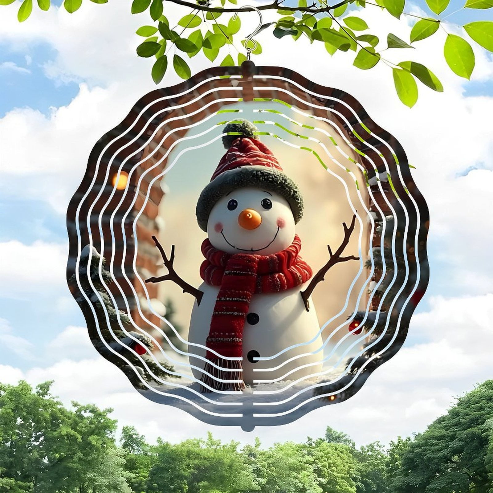 3D Metal Hanging Wind Spinners - Dynamic Concentric Wave Design for ...