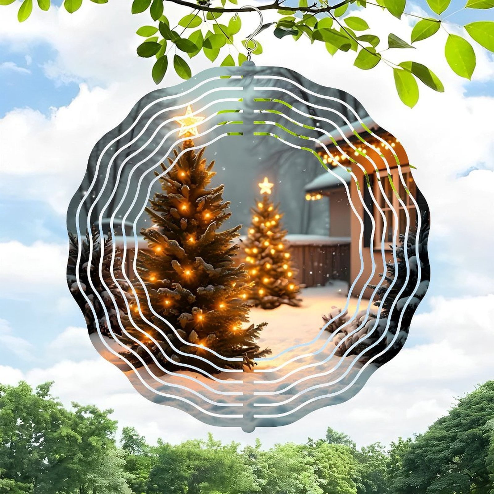3D Metal Hanging Wind Spinners - Elegant Garden Wind Chimes with Unique ...