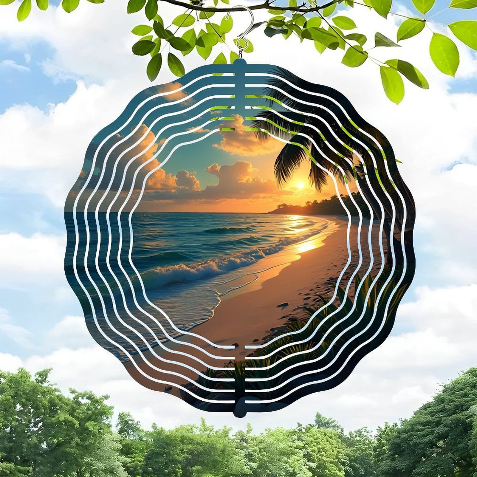 3D Metal Hanging Wind Spinners - Elegant Garden Wind Chimes with ...