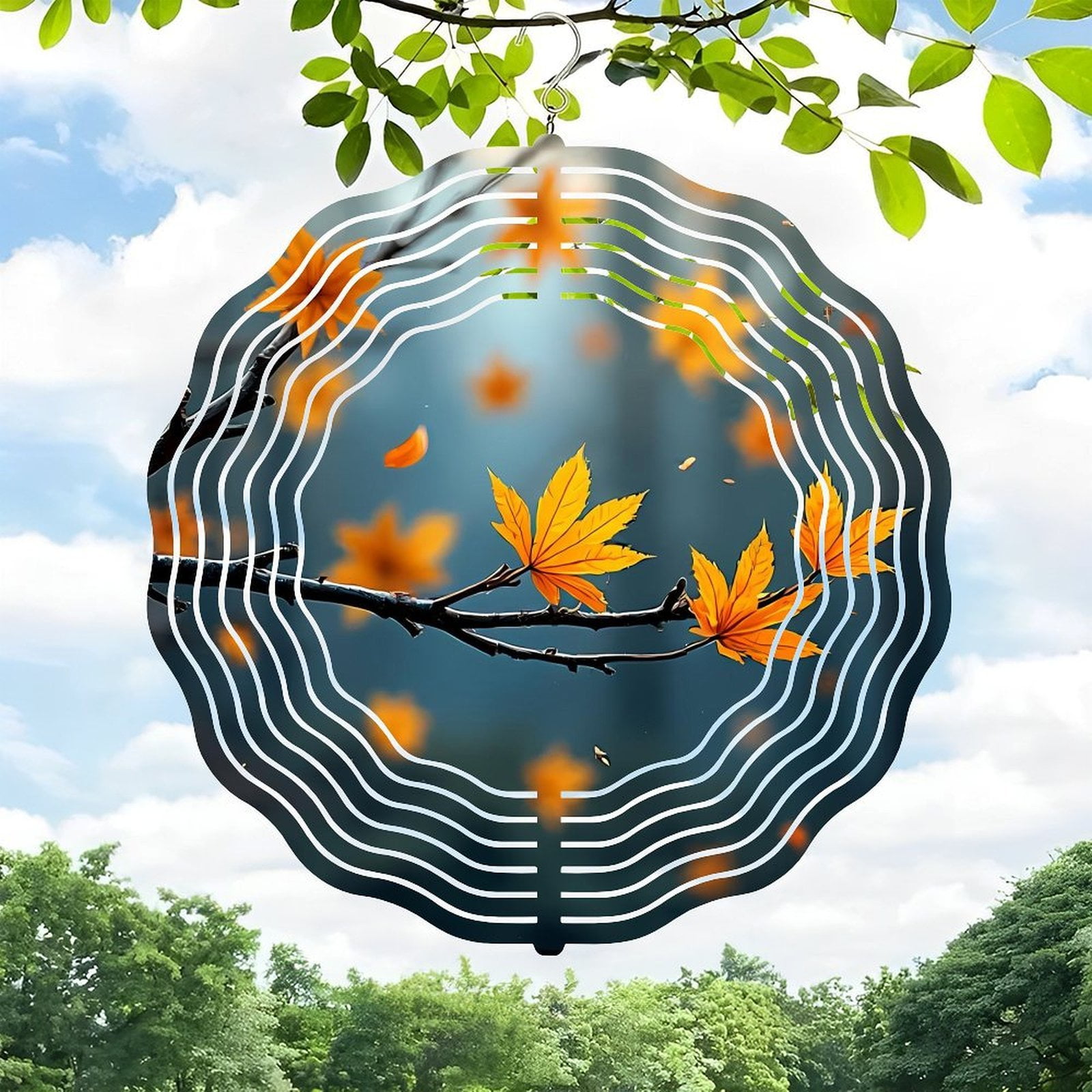 3D Metal Hanging Wind Spinners - Elegant Tree Branch Design with ...
