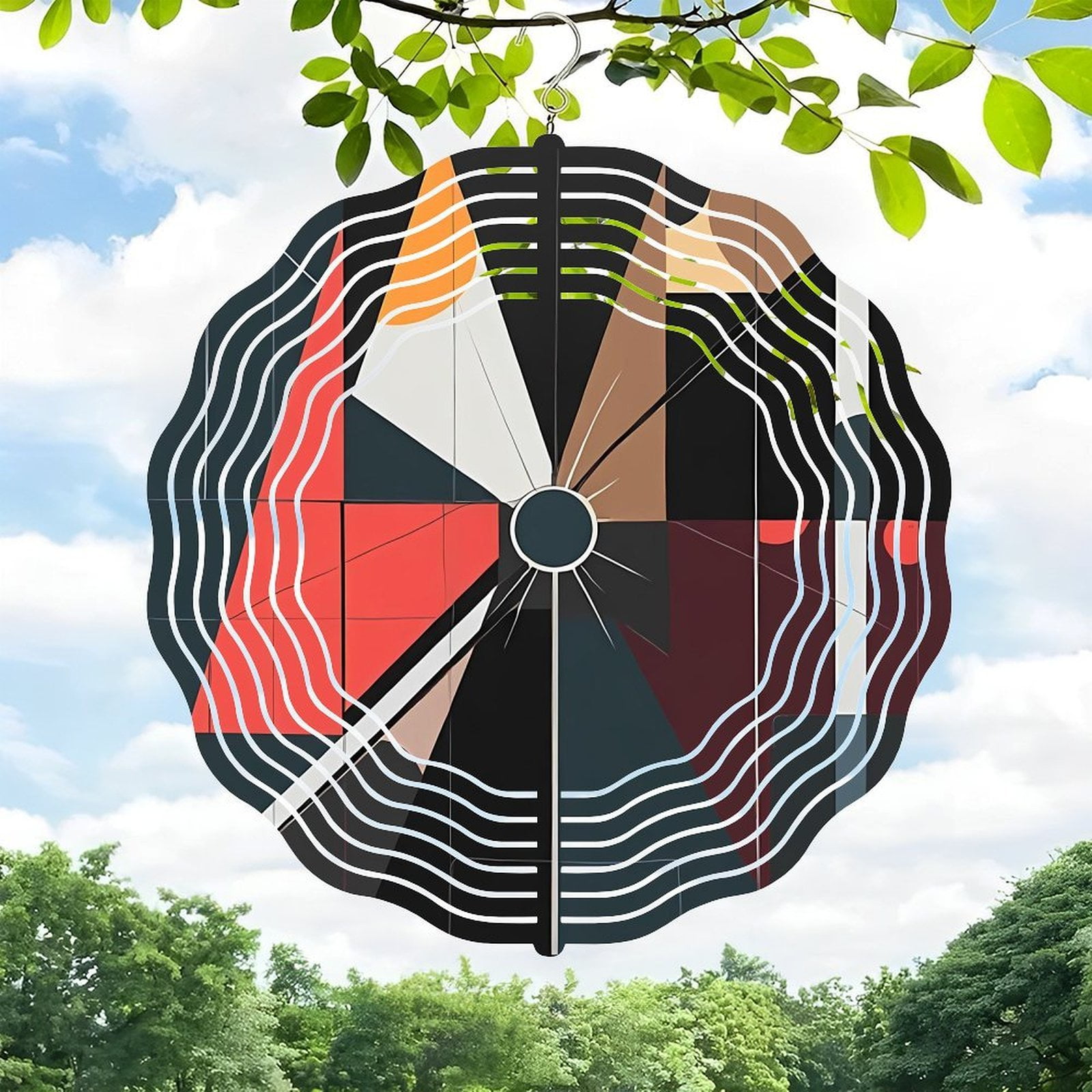 3D Metal Hanging Wind Spinners - Stylish Compass & Design in Black ...