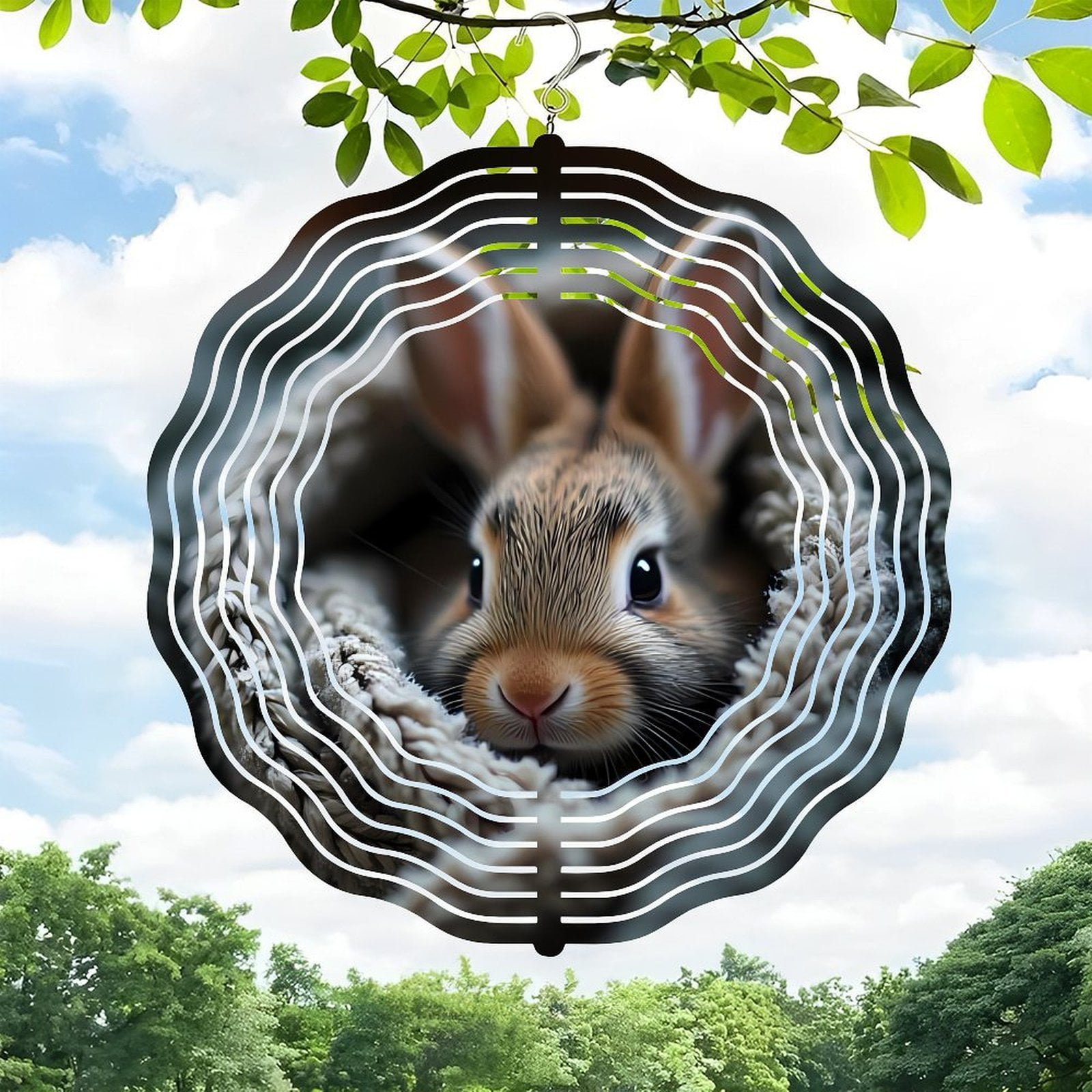 3D Metal Hanging Wind Spinners - Unique Circular Design with Concentric ...