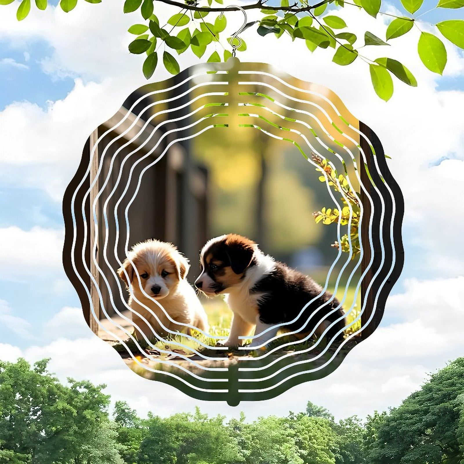 3D Metal Hanging Wind Spinners - Unique Tree Trunk Design with ...