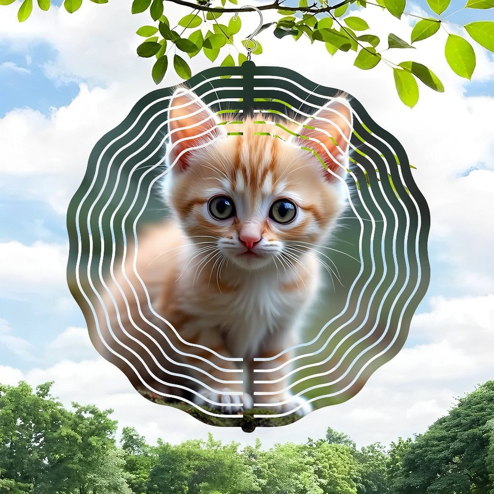 3D Metal Hanging Wind Spinners - Whimsical Spider Web Design Wind ...