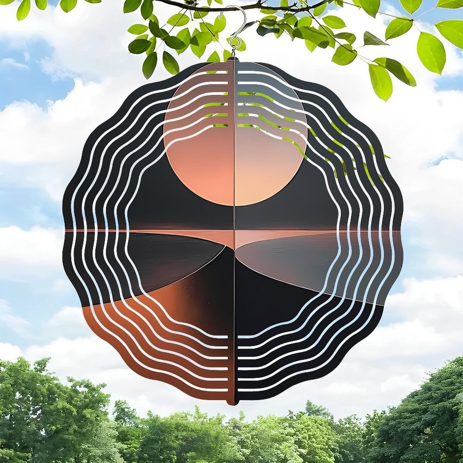 3D Metal Hanging Wind Spinners for Yard & Garden - Modern Art Design ...